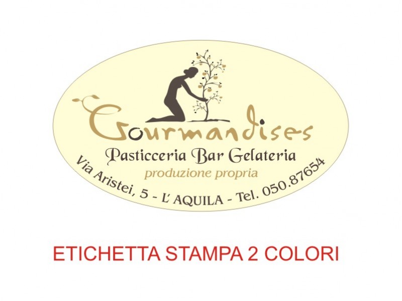 Etichette adesive per pasticcerie, bar, panetterie e gelaterie (mm ...